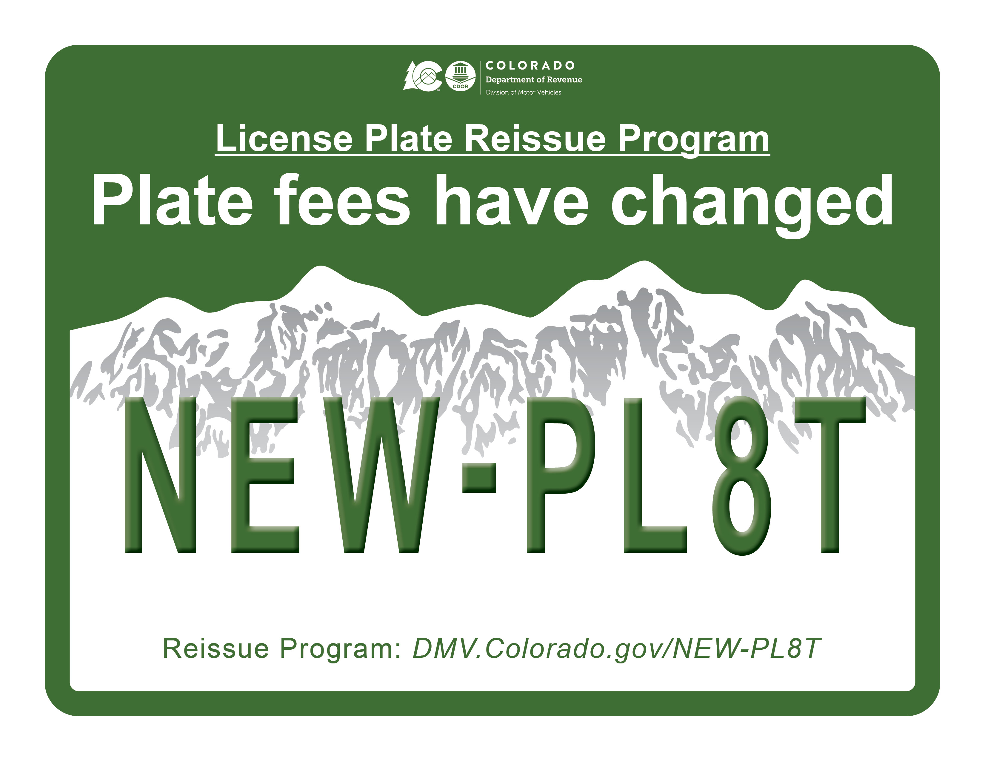 License plate reissue program | Department of Revenue - Motor Vehicle